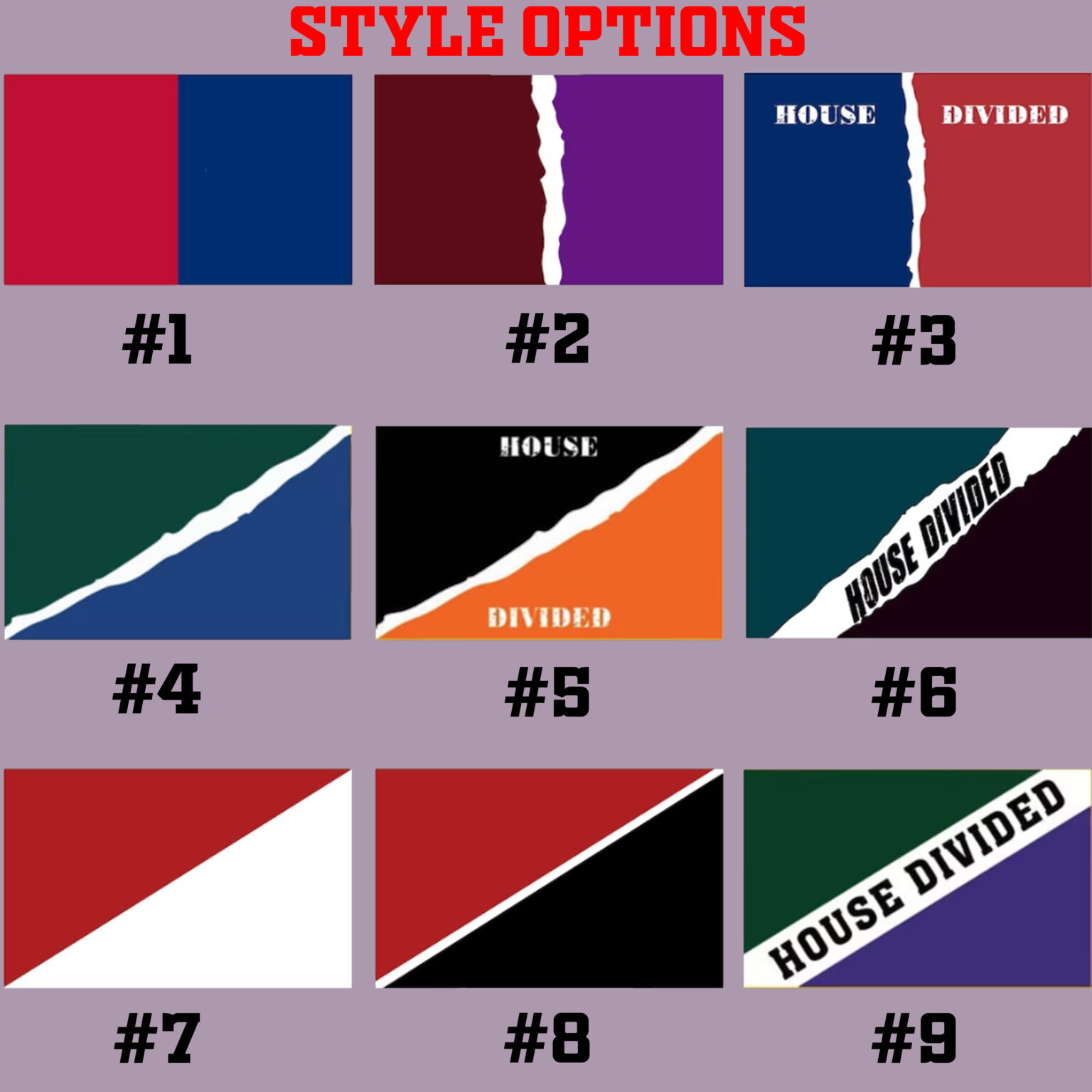 Customize House Divided Flag, Custom House Divided Flags Any Teams ...