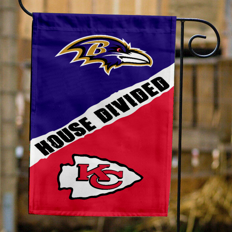 Ravens vs Chiefs House Divided Flag, NFL House Divided Flag - Flagoh