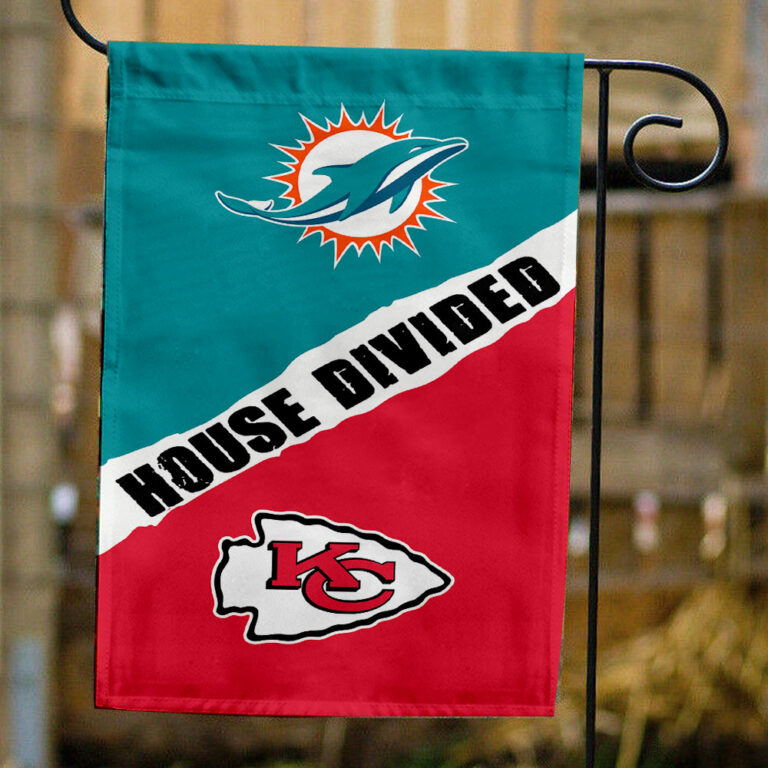 Dolphins vs Chiefs House Divided Flag, NFL House Divided Flag - Flagoh