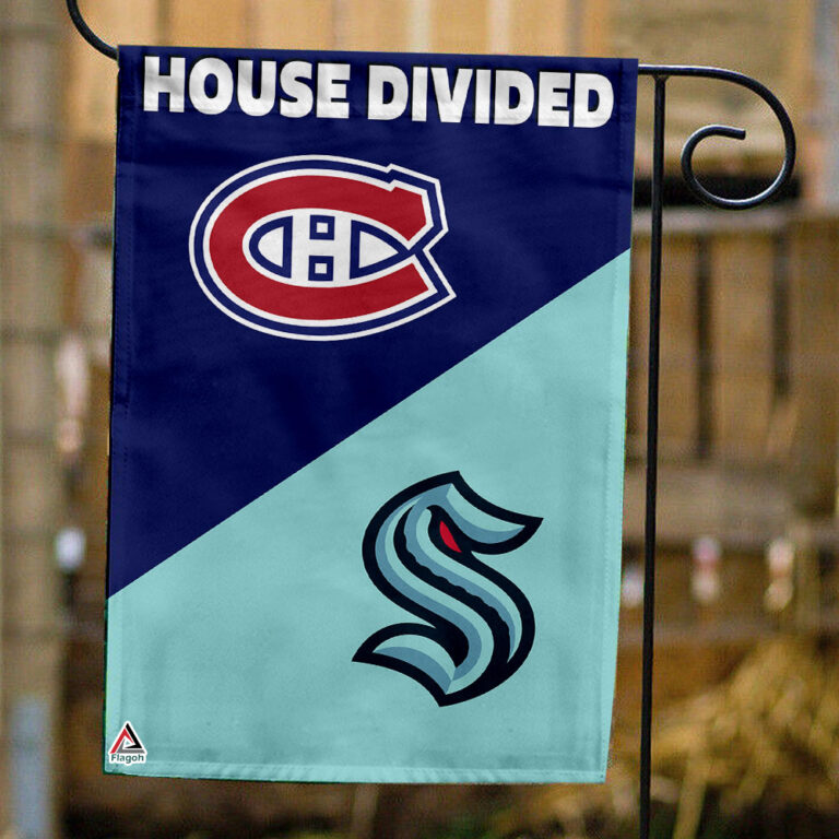 Canadiens vs Kraken House Divided Flag, NHL House Divided Flag - Flagoh