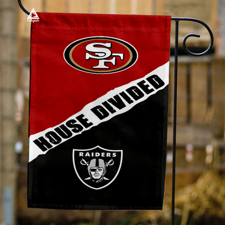 49ers vs Raiders House Divided Flag, NFL House Divided Flag - Flagoh