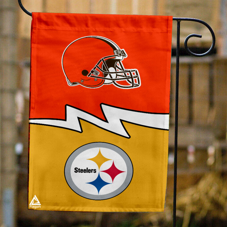 Browns vs Steelers House Divided Flag, NFL House Divided Flag - Flagoh