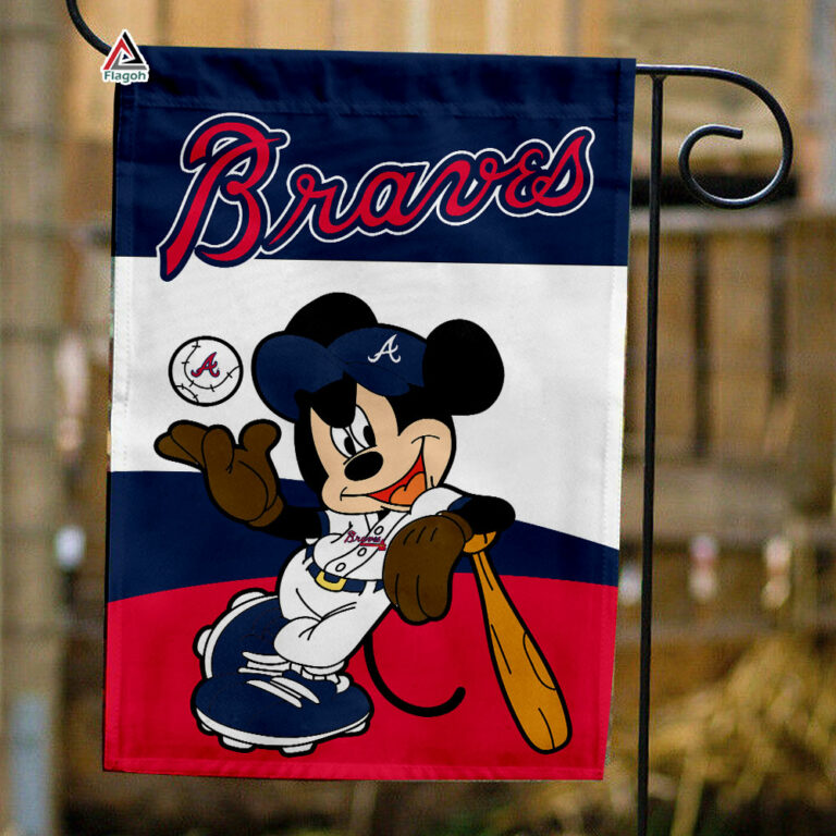 Atlanta Braves x Mickey Baseball Flag, MLB Premium Flag - Flagoh