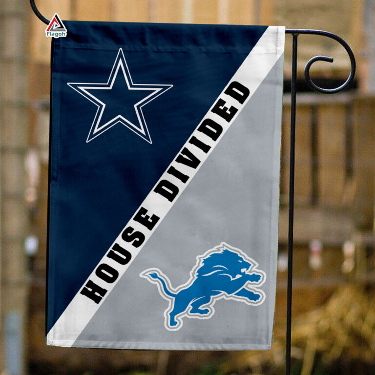 Cowboys vs Lions House Divided Flag, NFL House Divided Flag - Flagoh