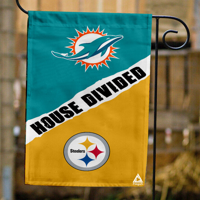 Dolphins vs Steelers House Divided Flag, NFL House Divided Flag - Flagoh