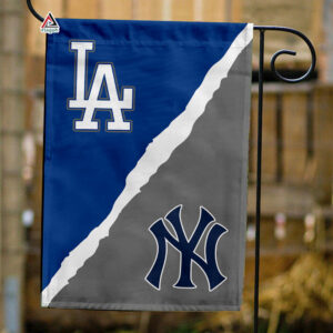 Dodgers vs Yankees House Divided Flag, MLB House Divided Flag - Flagoh