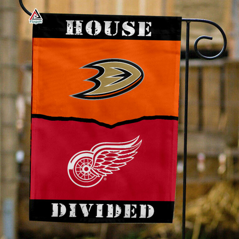 Ducks vs Red Wings House Divided Flag, NHL House Divided Flag - Flagoh