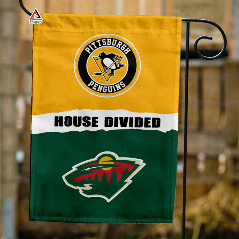 Penguins vs Wild House Divided Flag, NHL House Divided Flag - Flagoh