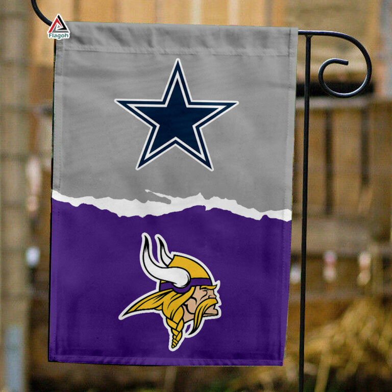 Cowboys vs Vikings House Divided Flag, NFL House Divided Flag - Flagoh
