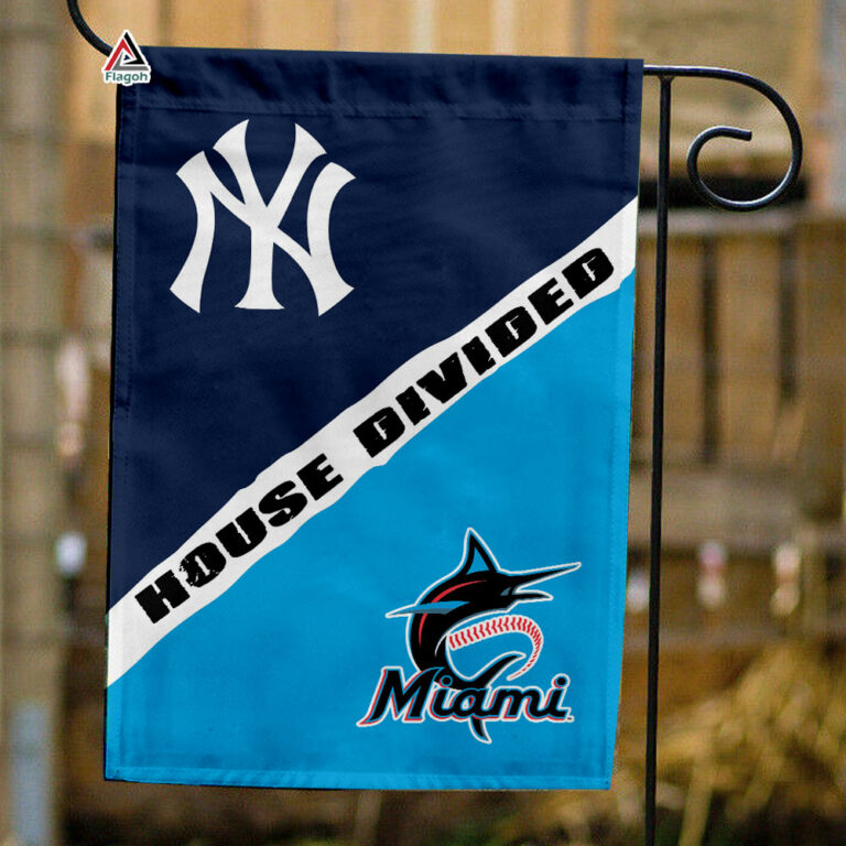 Yankees vs Marlins House Divided Flag, MLB House Divided Flag - Flagoh