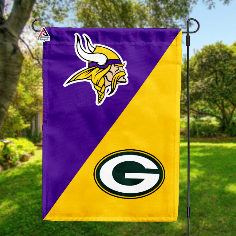 Vikings vs Packers House Divided Flag, NFL House Divided Flag - Flagoh