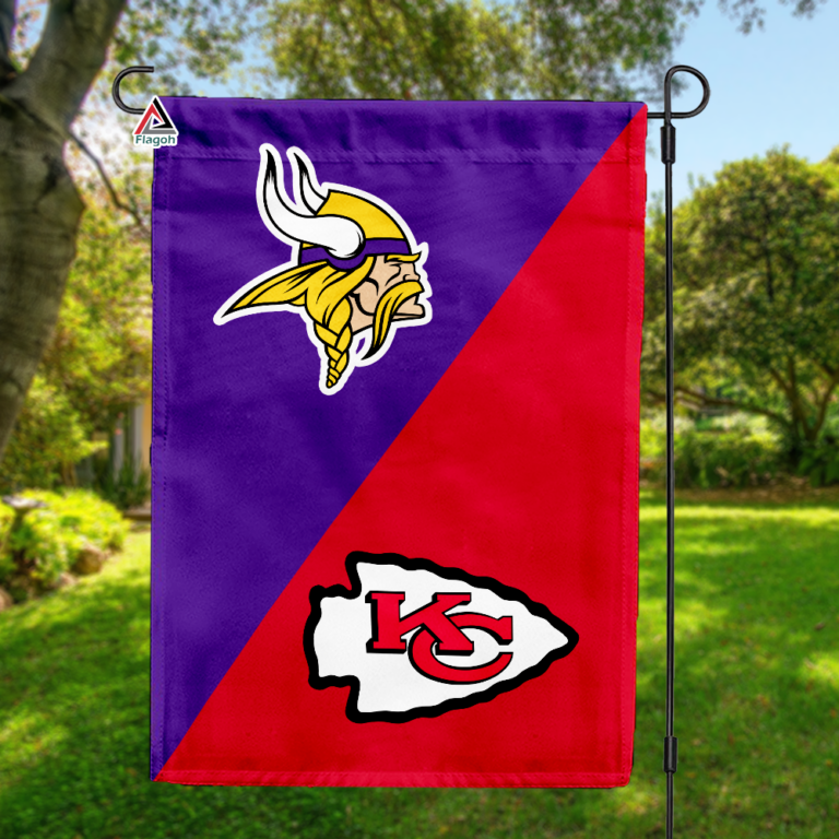 Vikings vs Chiefs House Divided Flag, NFL House Divided Flag - Flagoh