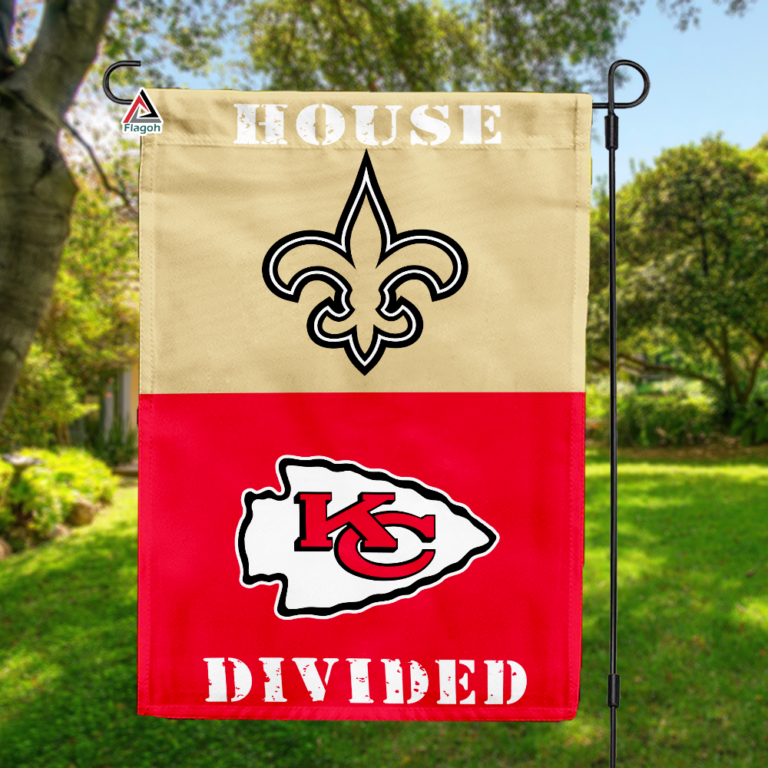 Saints vs Chiefs House Divided Flag, NFL House Divided Flag - Flagoh