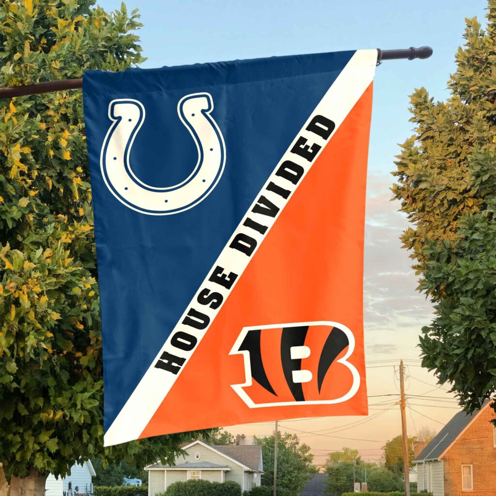 Colts vs Bengals House Divided Flag, NFL House Divided Flag - Flagoh