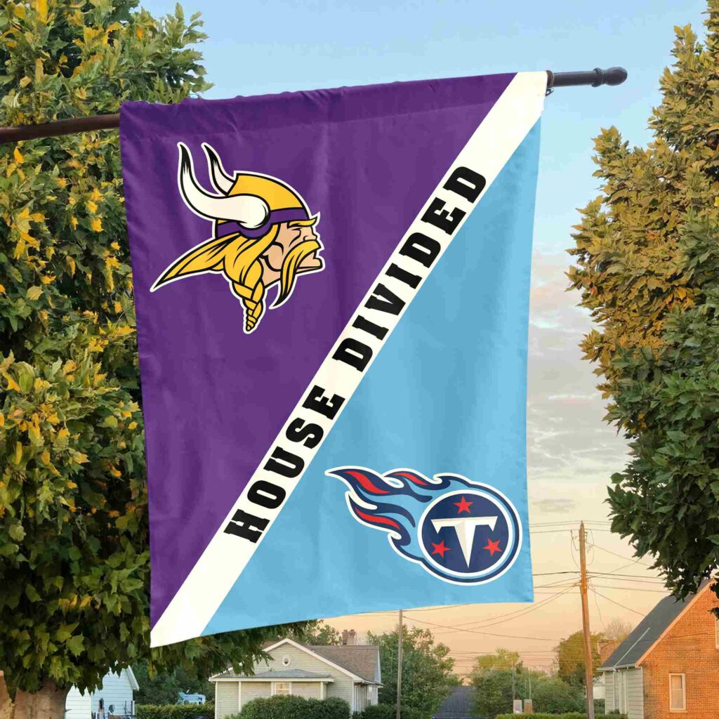 Vikings vs Titans House Divided Flag, NFL House Divided Flag - Flagoh
