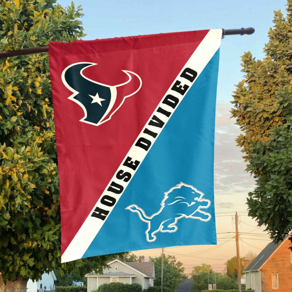 Texans vs Lions House Divided Flag, NFL House Divided Flag - Flagoh