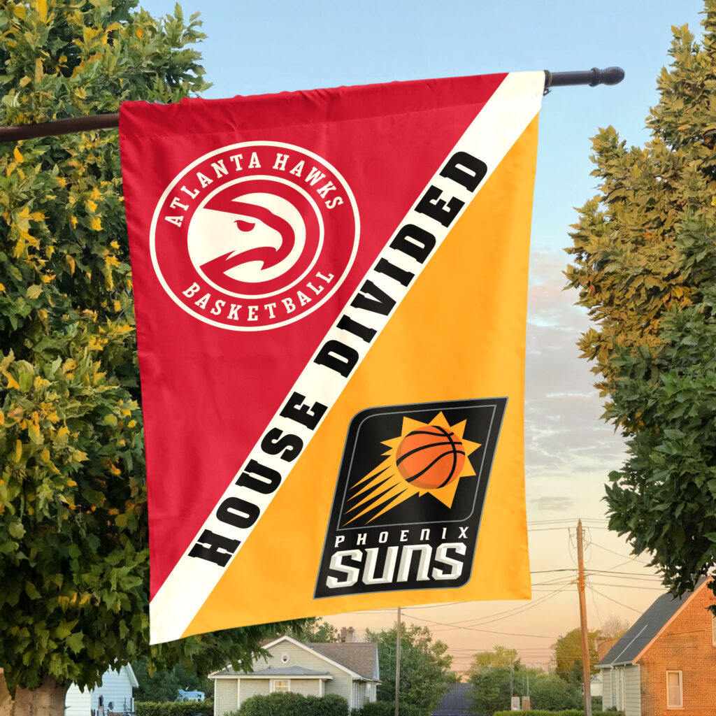 Atlanta vs Phoenix House Divided Flag, NBA House Divided Flag - Flagoh