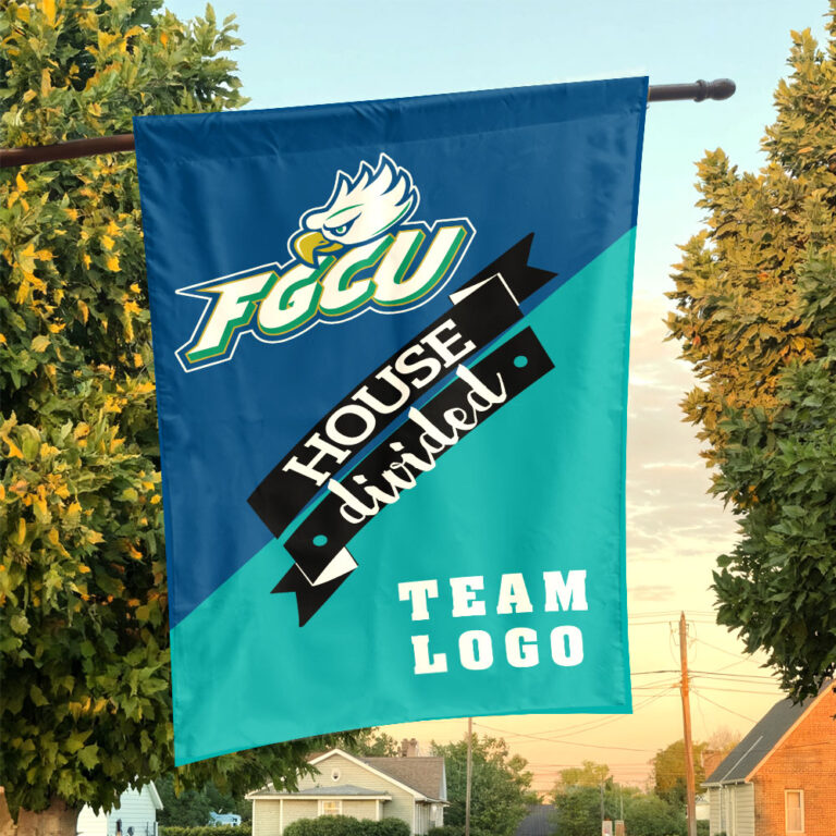 Florida Gulf Coast vs Custom Team House Divided Flag, NCAA Team Flag ...
